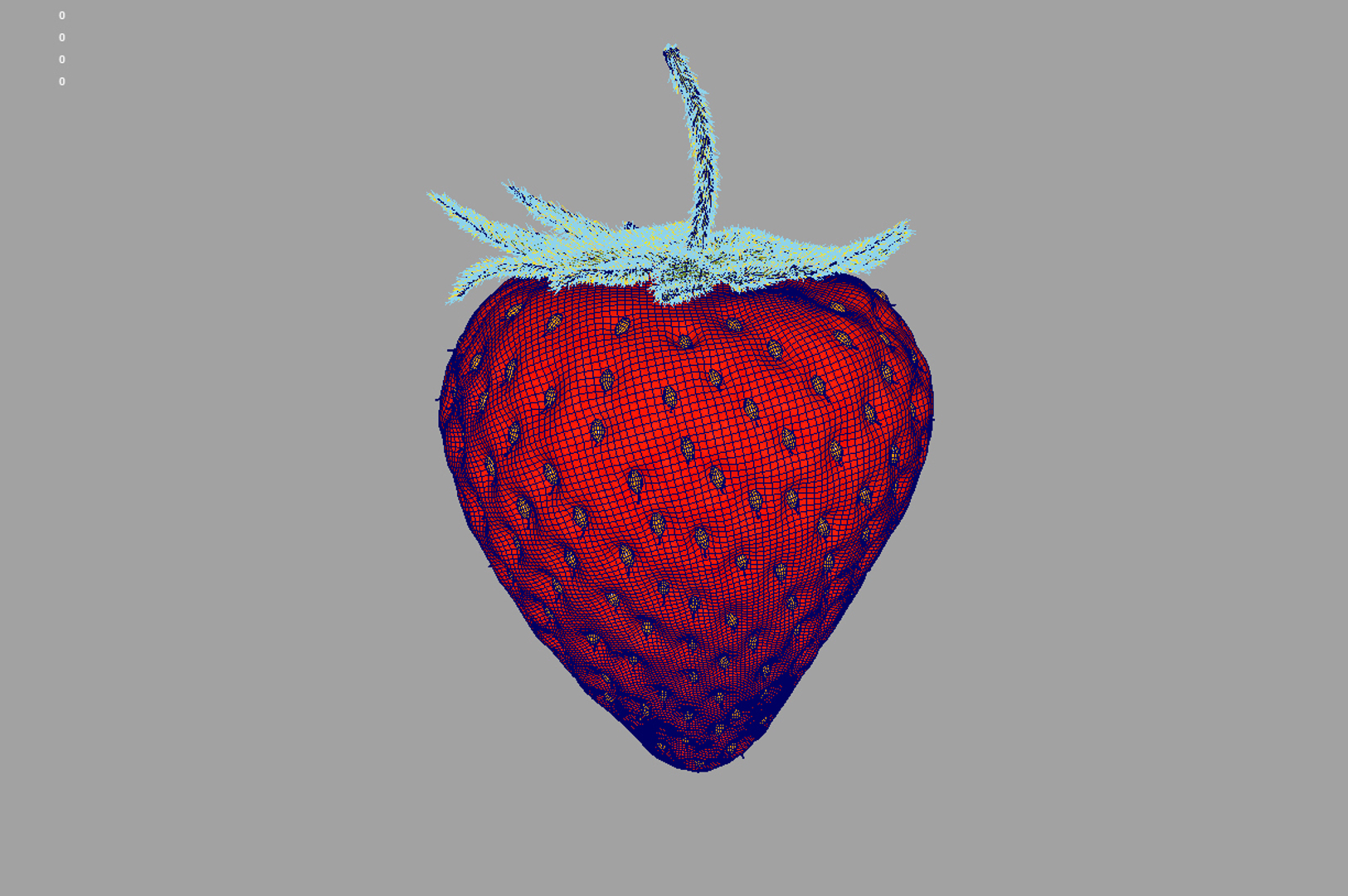 photorealistic strawberry 3d model