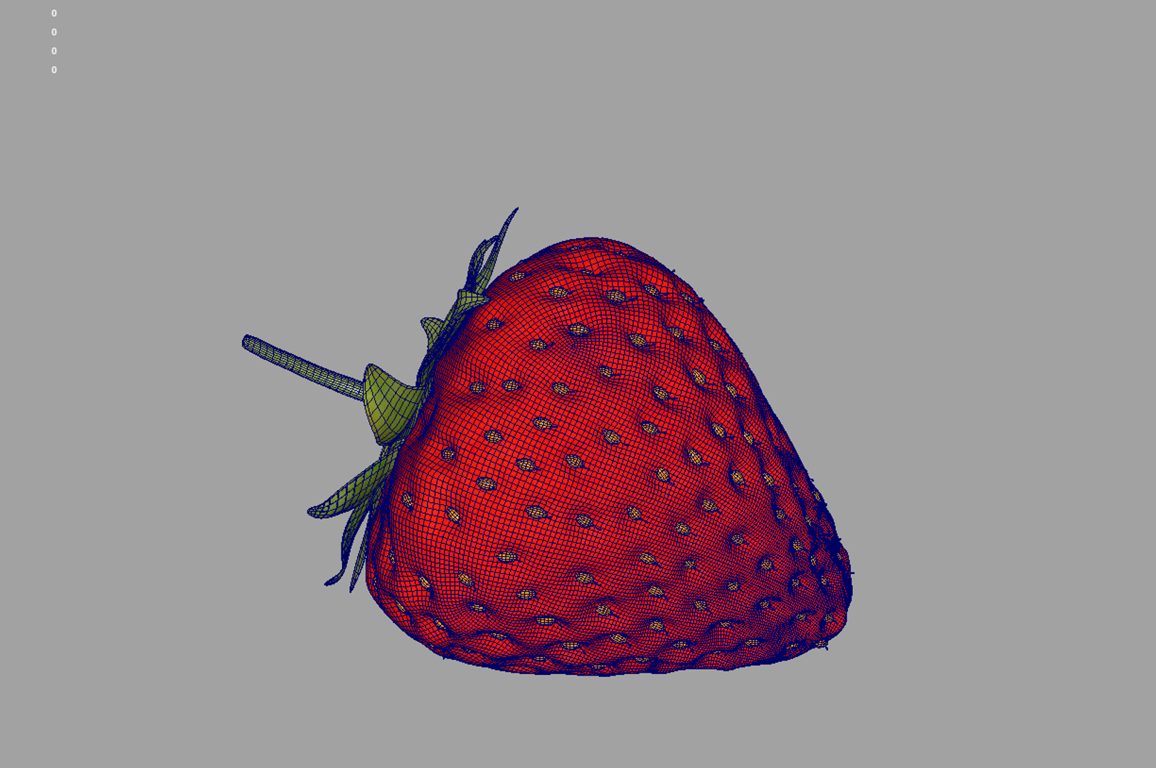photorealistic strawberry 3d model