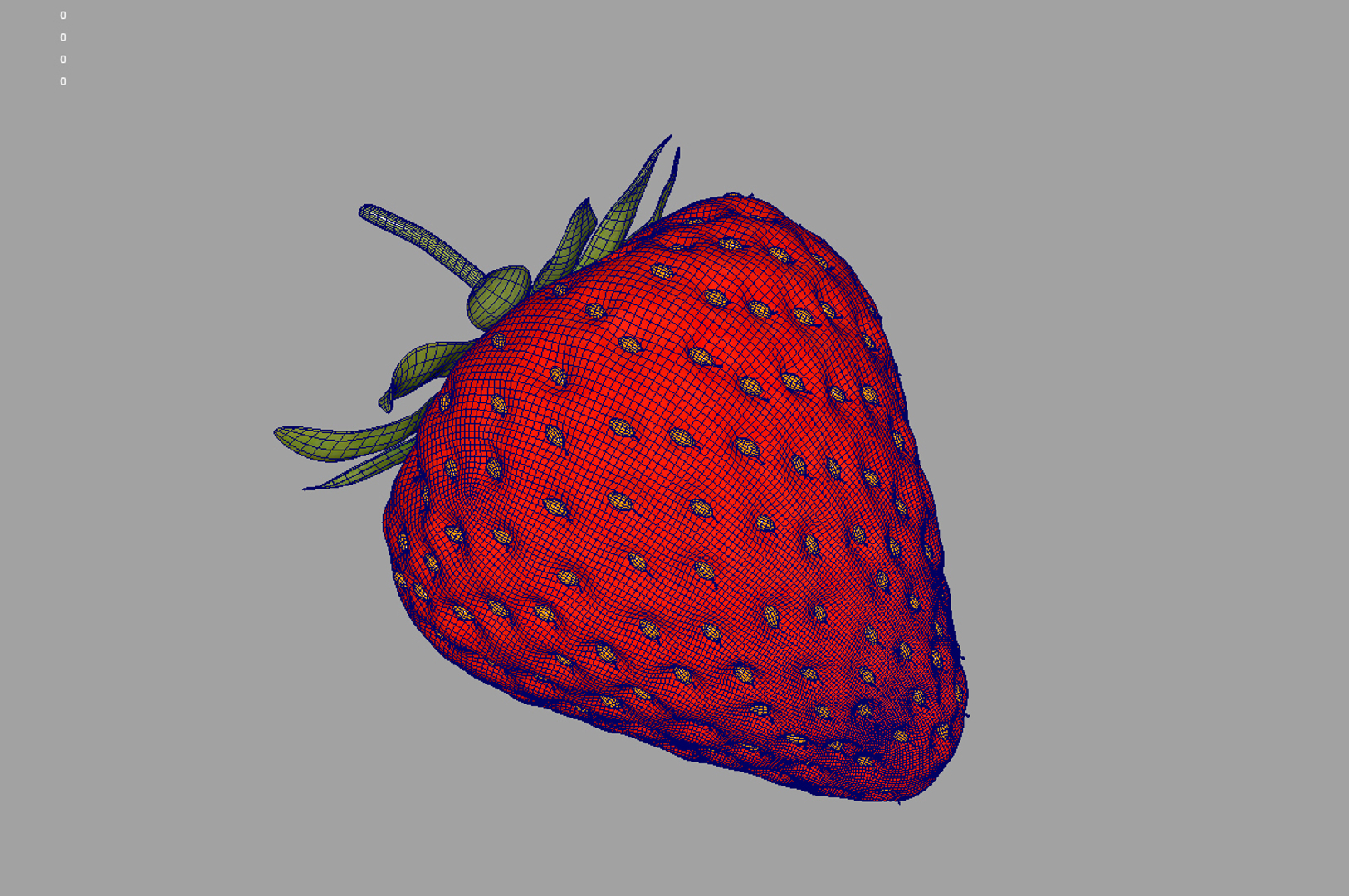 photorealistic strawberry 3d model