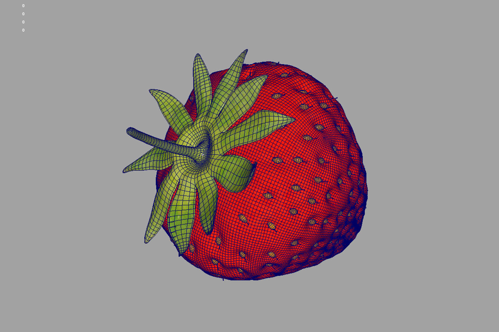 photorealistic strawberry 3d model