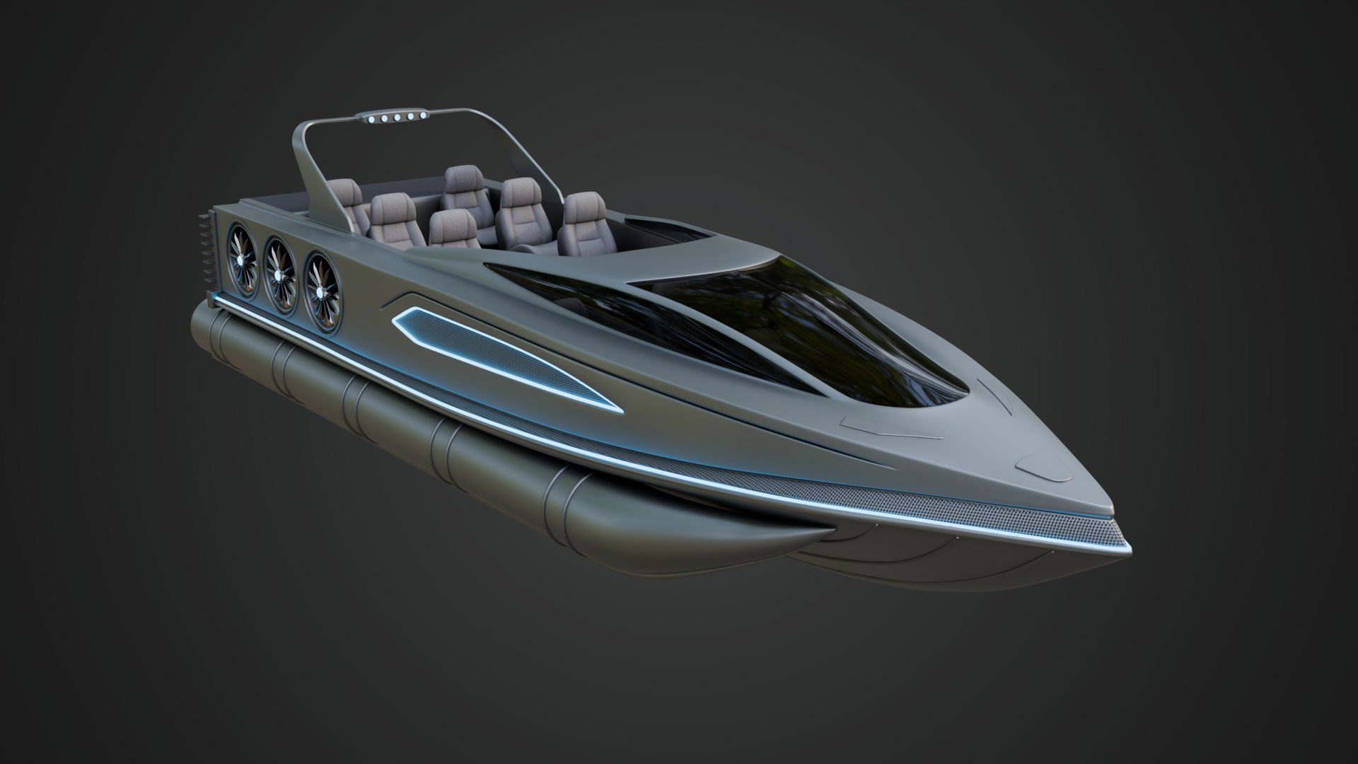3D High-speed Performance Pontoon Boat Model - TurboSquid 2290052