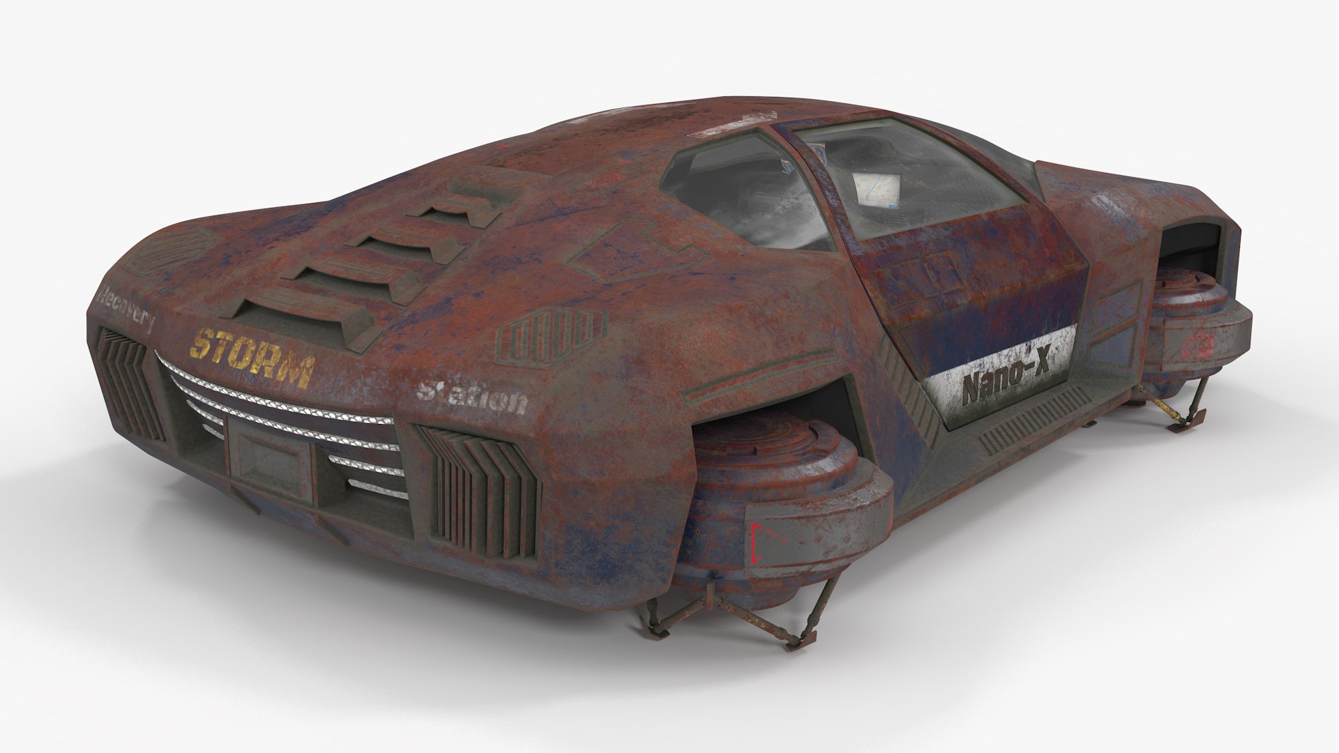 Concept Hover Car Rusty Rigged for Cinema 4D 3D model - TurboSquid 2124110