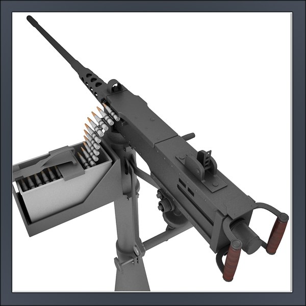 m2 browning mg machine gun 3d model