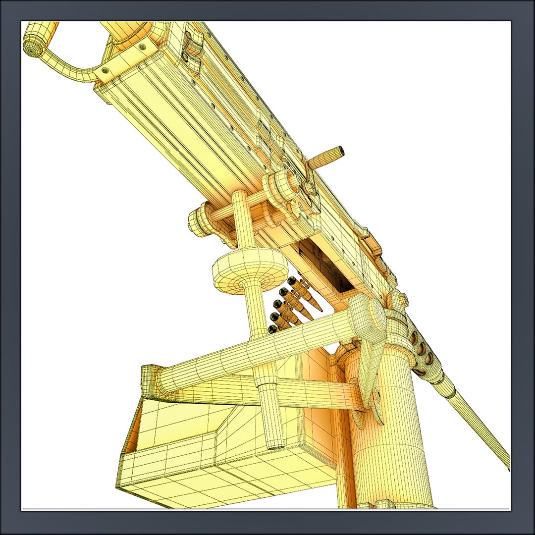 M2 Browning Mg Machine Gun 3d Model