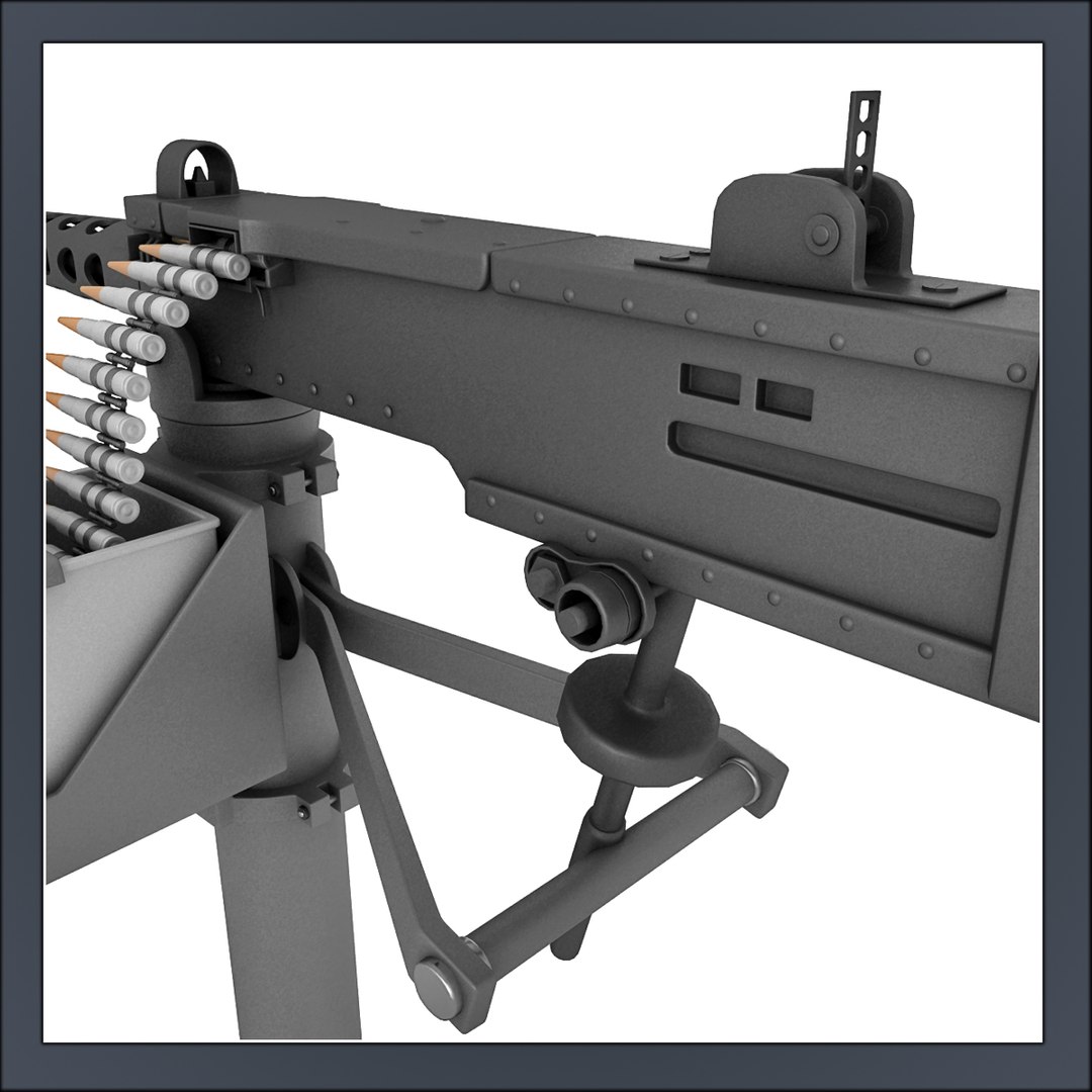 M2 Browning Mg Machine Gun 3d Model