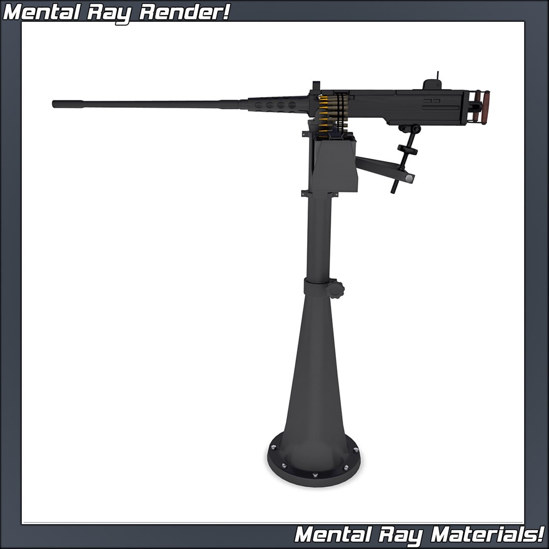 M2 Browning Mg Machine Gun 3d Model