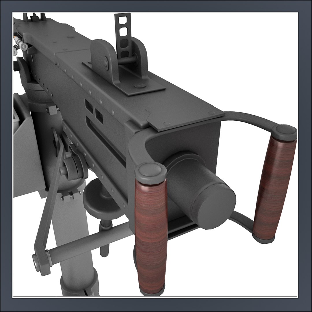 M2 Browning Mg Machine Gun 3d Model