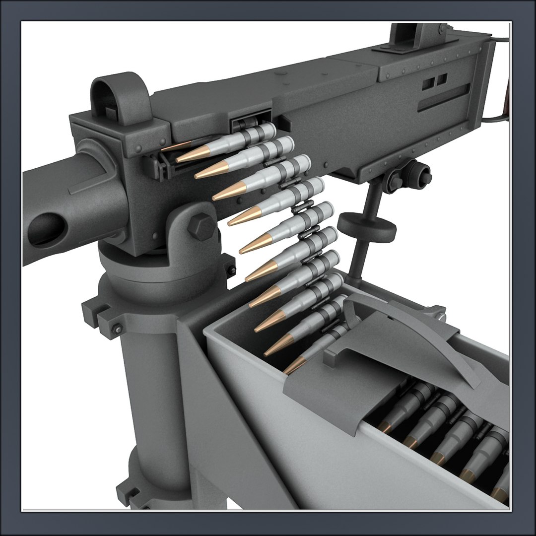 M2 Browning Mg Machine Gun 3d Model