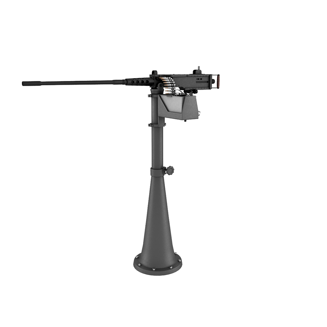 M2 Browning Mg Machine Gun 3d Model