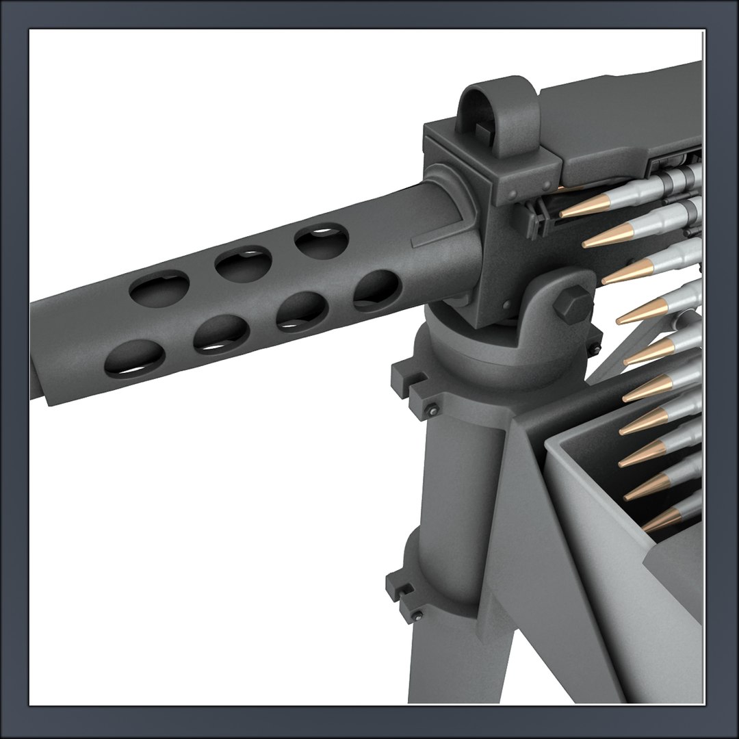 M2 Browning Mg Machine Gun 3d Model