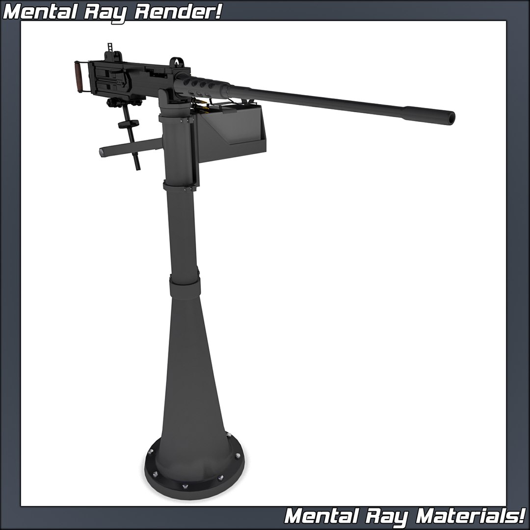 M2 Browning Mg Machine Gun 3d Model