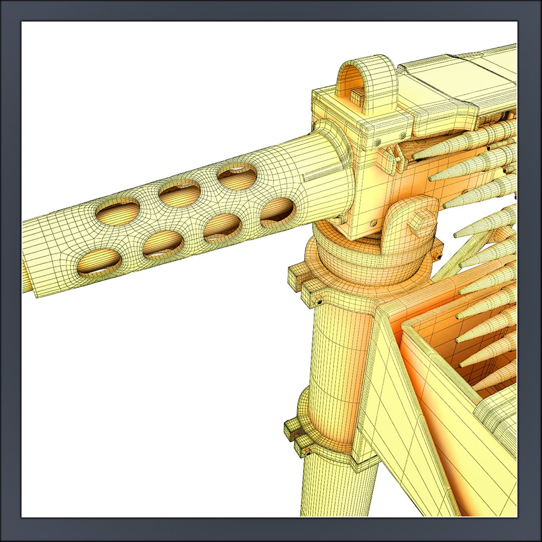 M2 Browning Mg Machine Gun 3d Model