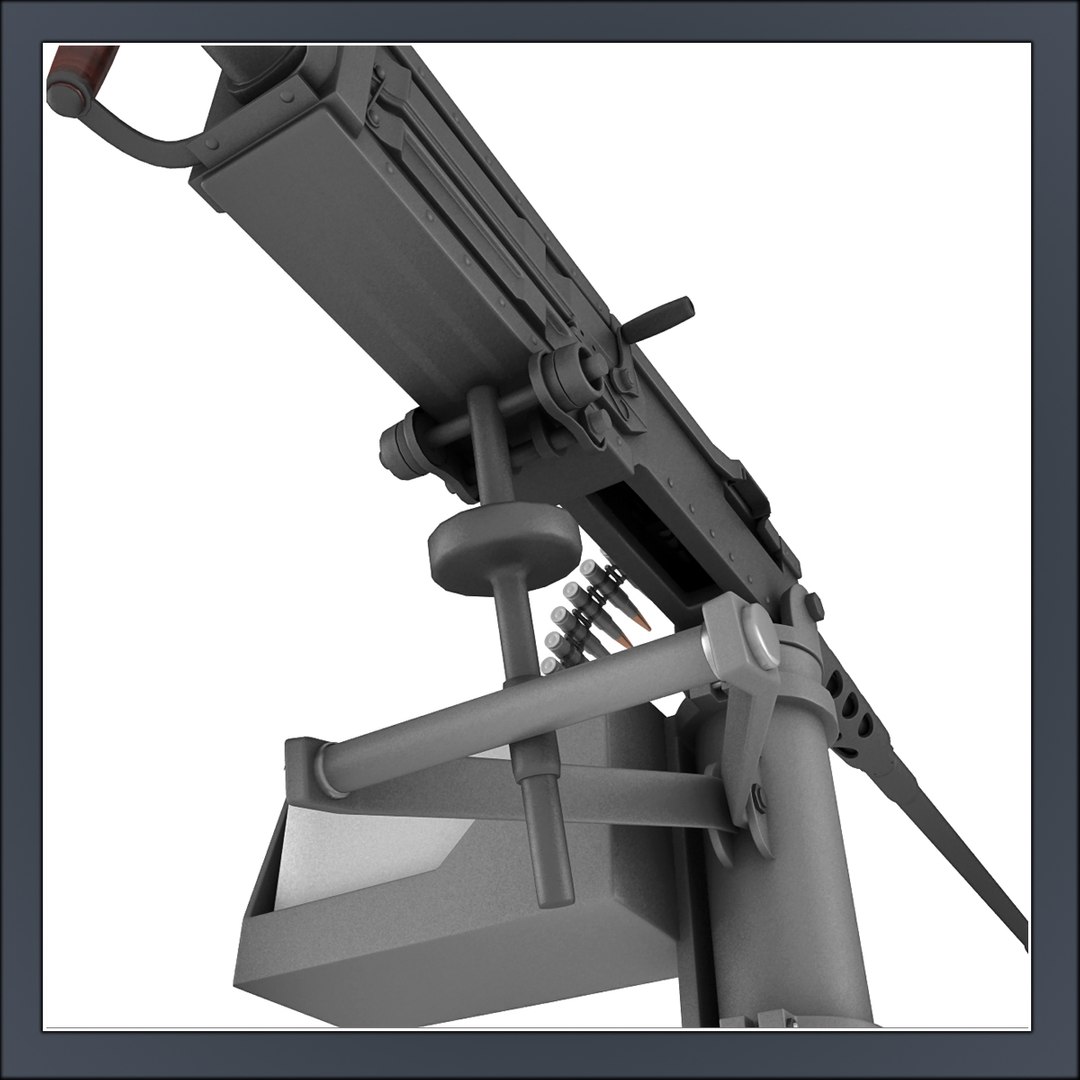 M2 Browning Mg Machine Gun 3d Model
