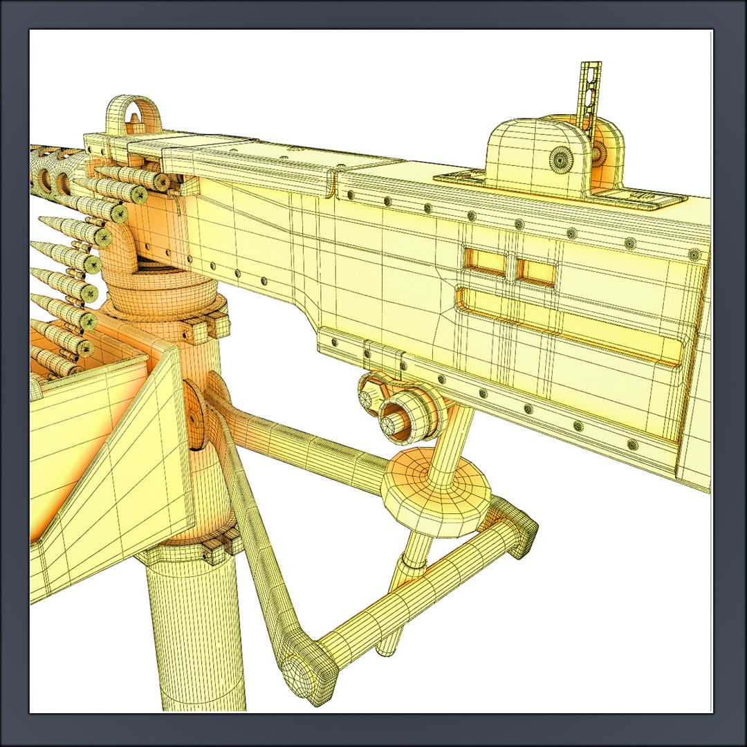 M2 Browning Mg Machine Gun 3d Model