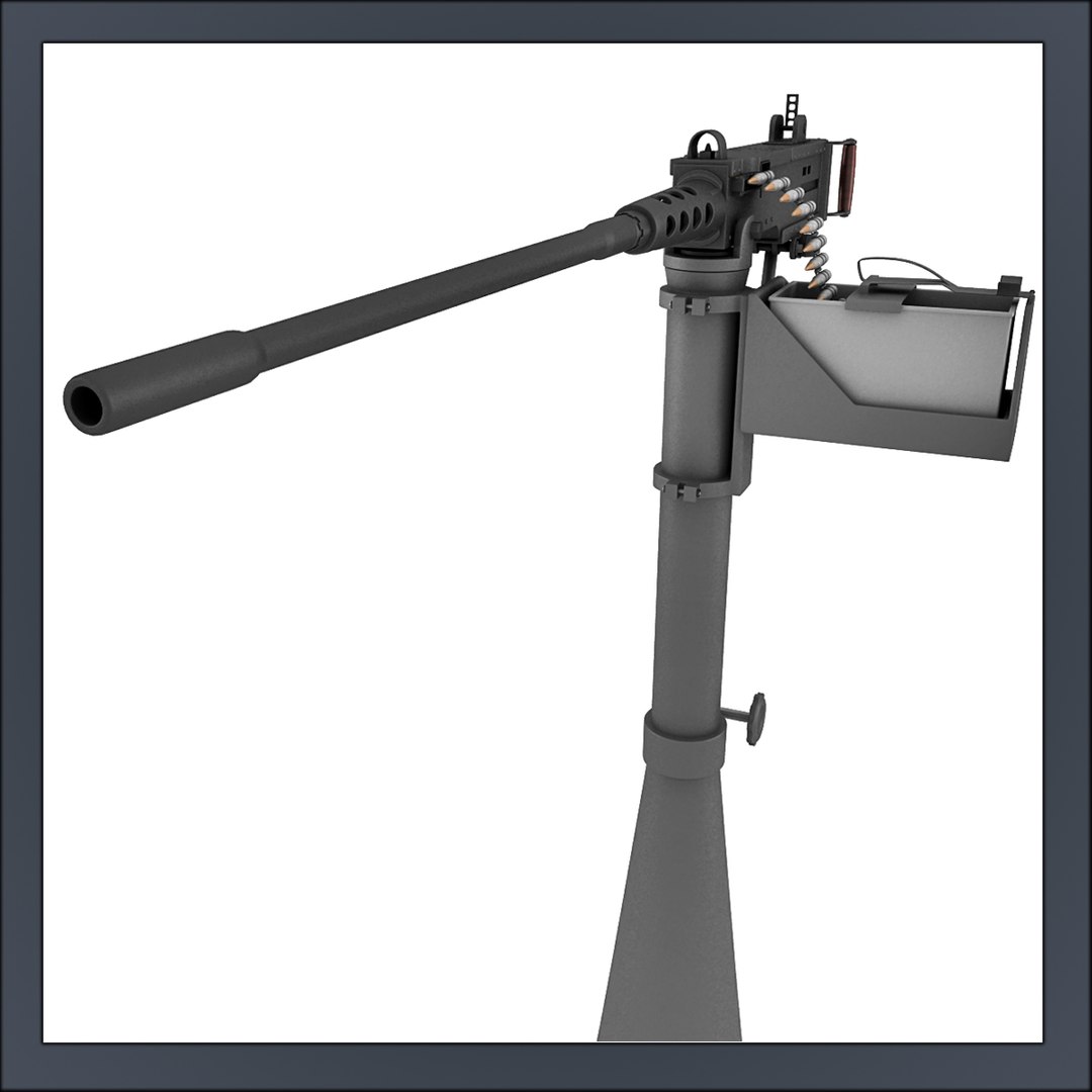 M2 Browning Mg Machine Gun 3d Model