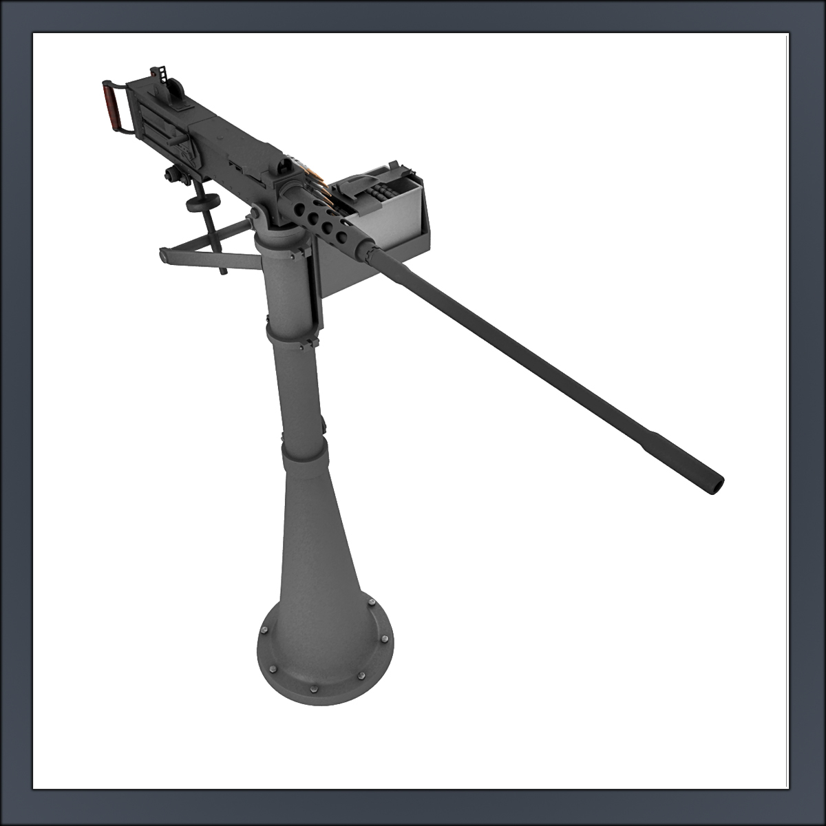 m2 browning mg machine gun 3d model