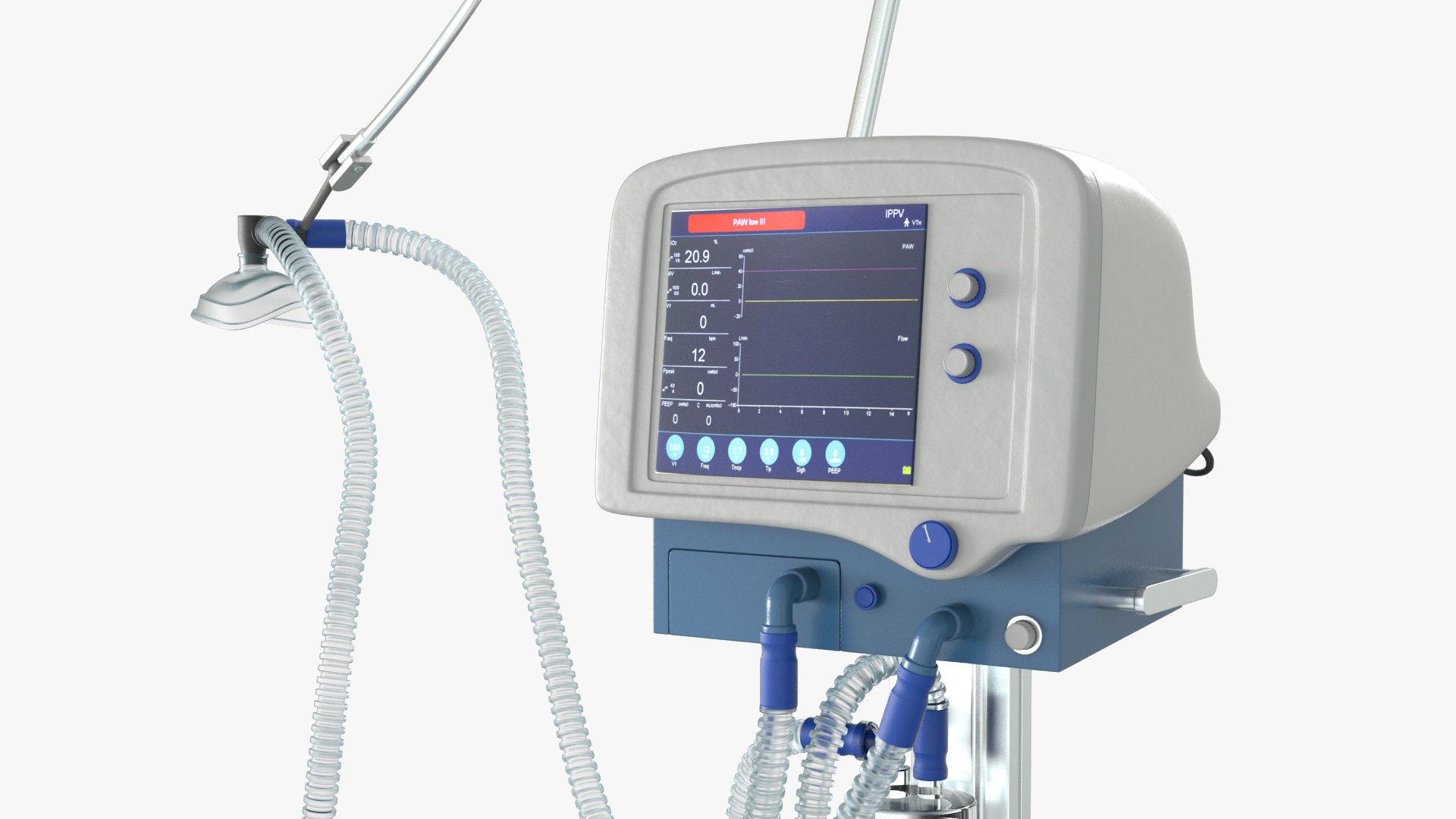 3D Model Modern Medical Lung Ventilator - TurboSquid 1540450