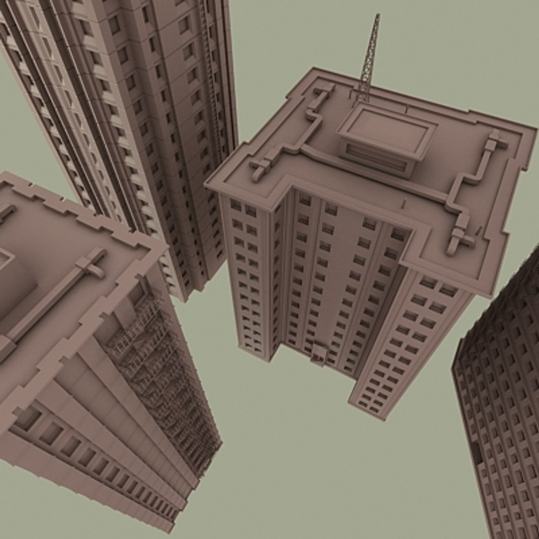 Vintage Buildings Packs 3d Model