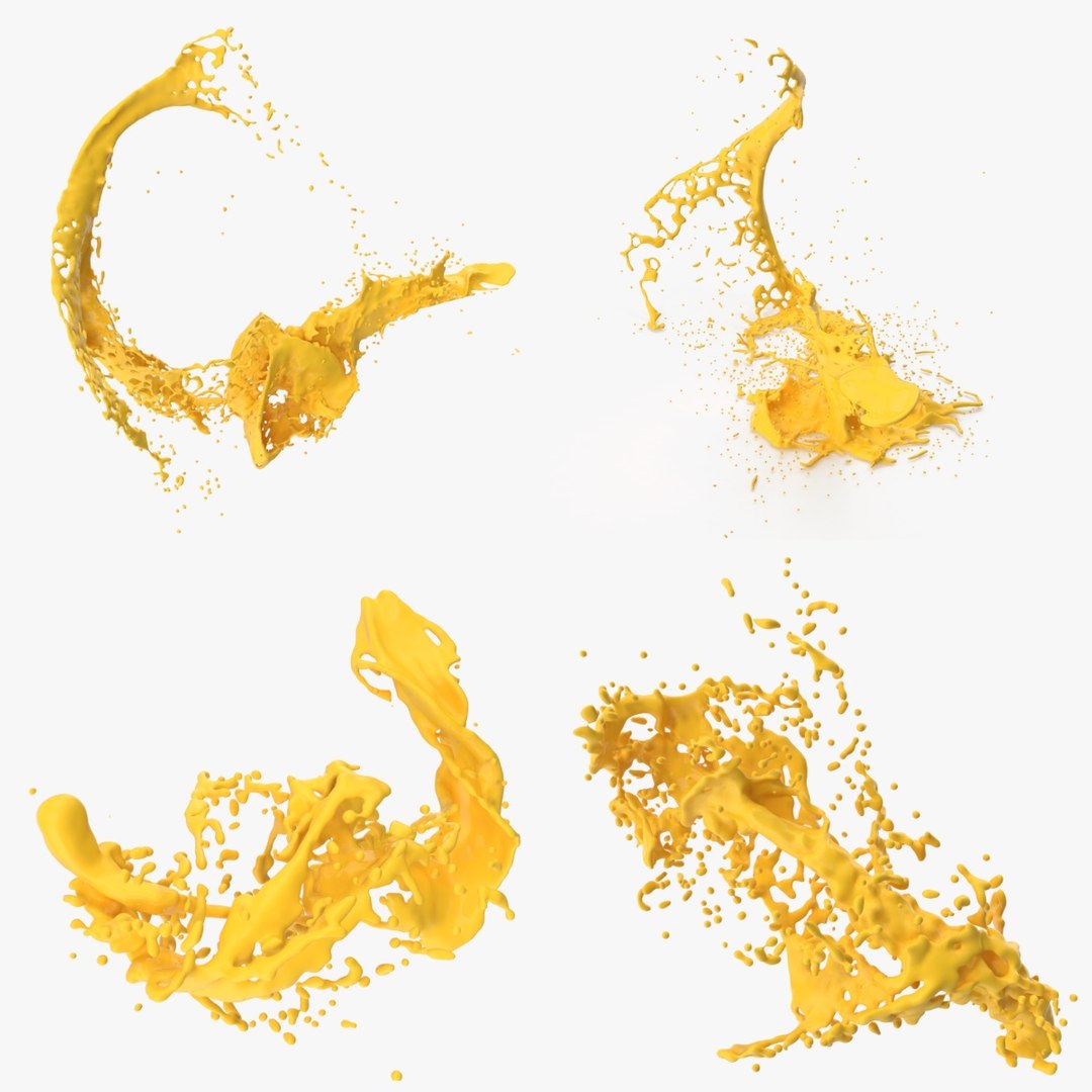 Yellow splash Bundle 1 3D model - TurboSquid 1914787