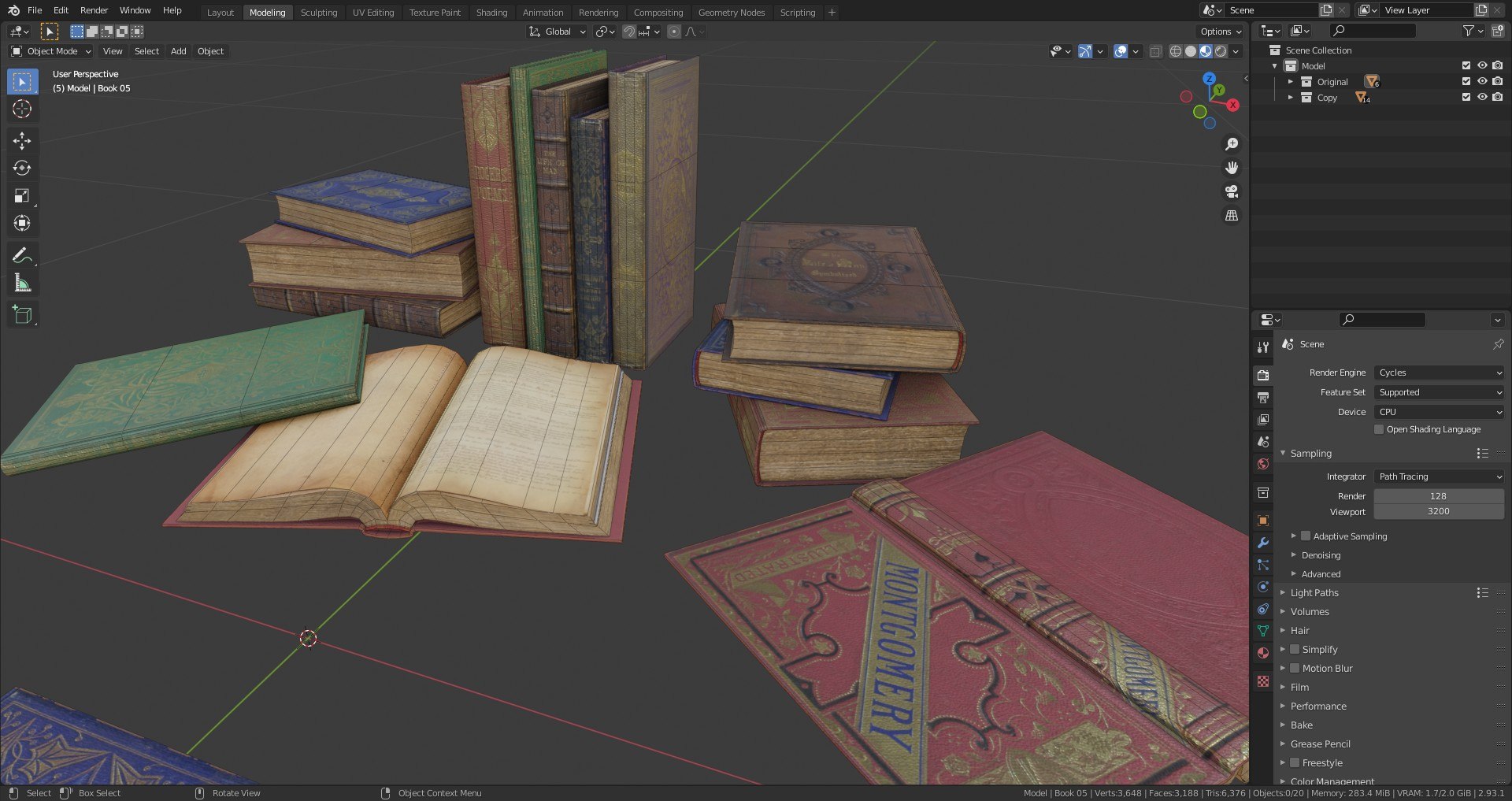 6 Old Books Medieval Model - TurboSquid 1805380