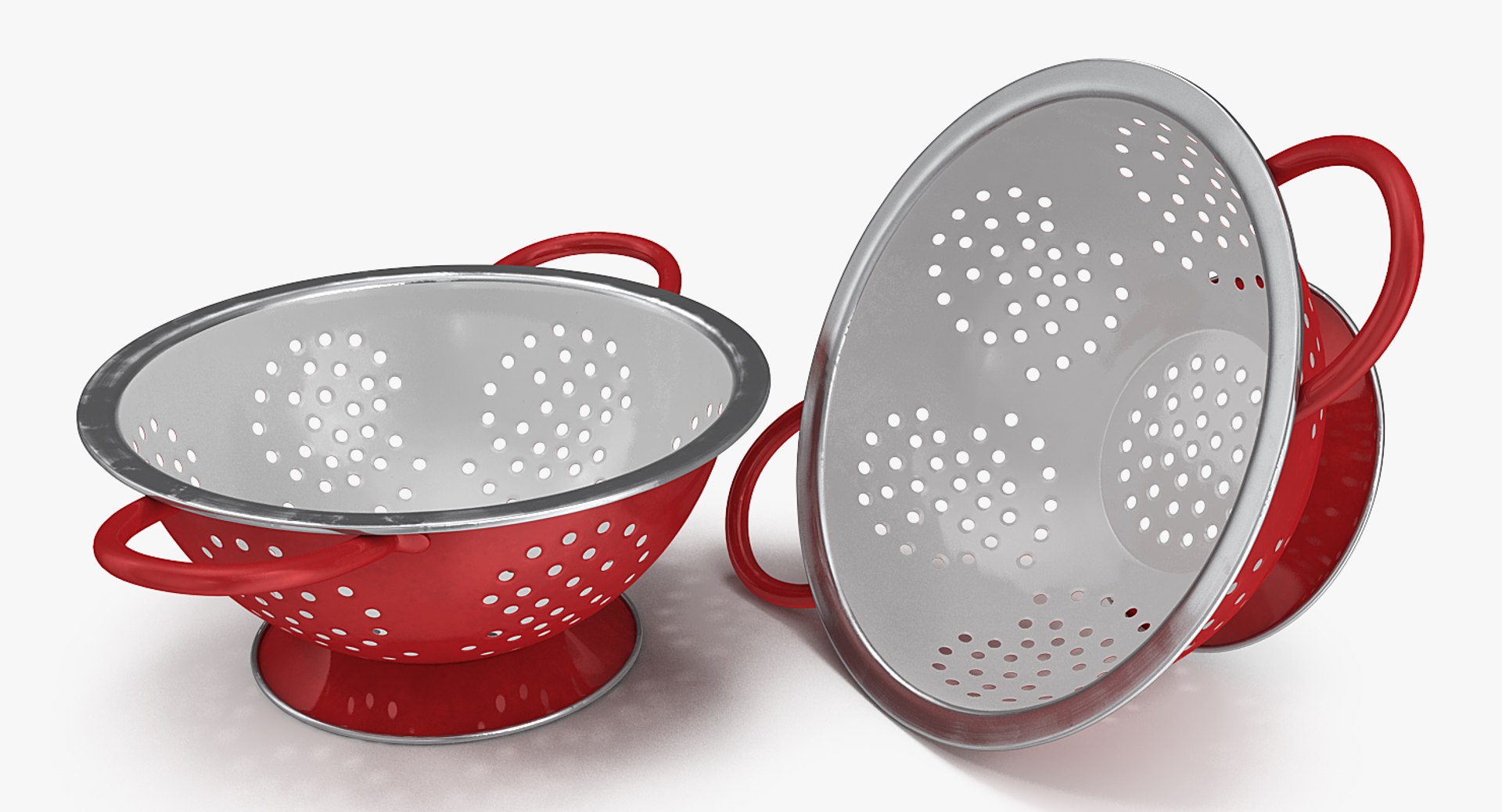 3D Vintage Red Colander Model - TurboSquid 1286605