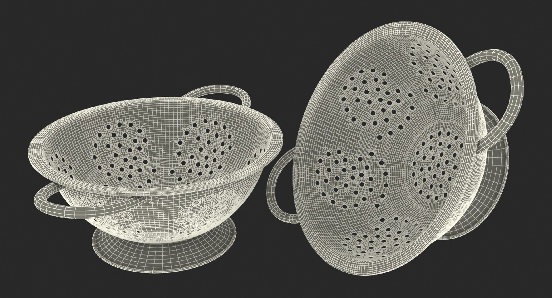 3D Vintage Red Colander Model - TurboSquid 1286605