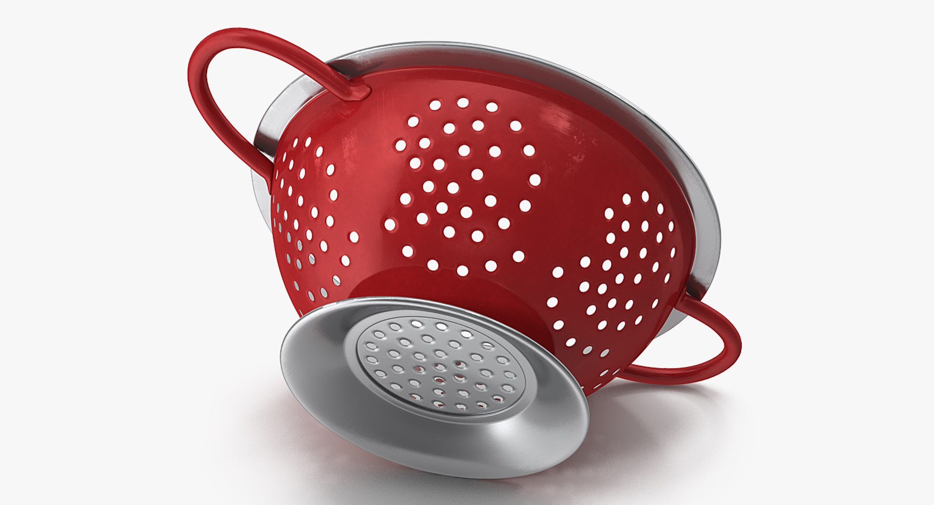 3D Vintage Red Colander Model - TurboSquid 1286605