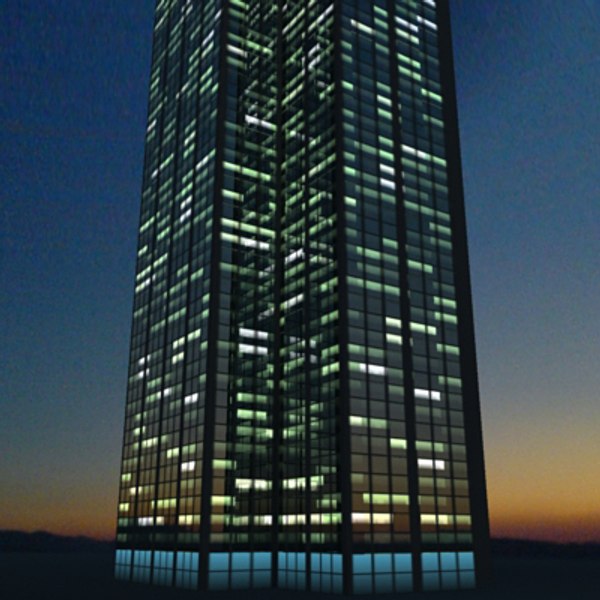 3ds max skyscraper night