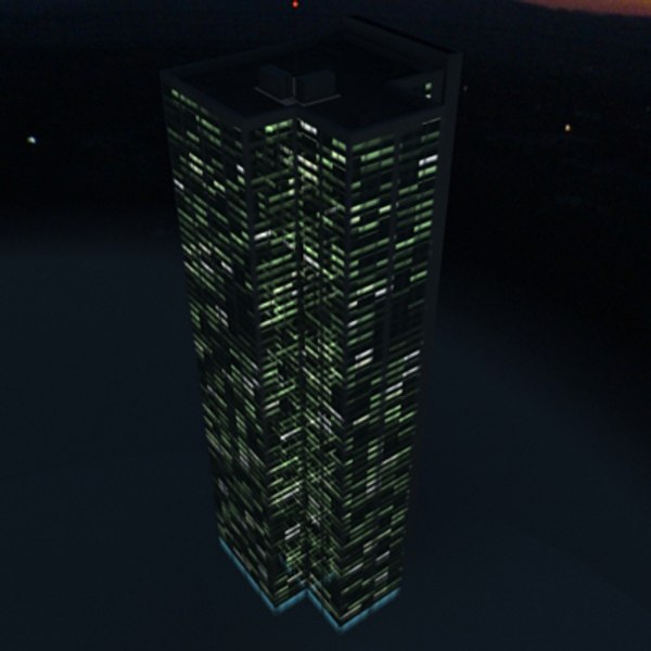 3ds max skyscraper night