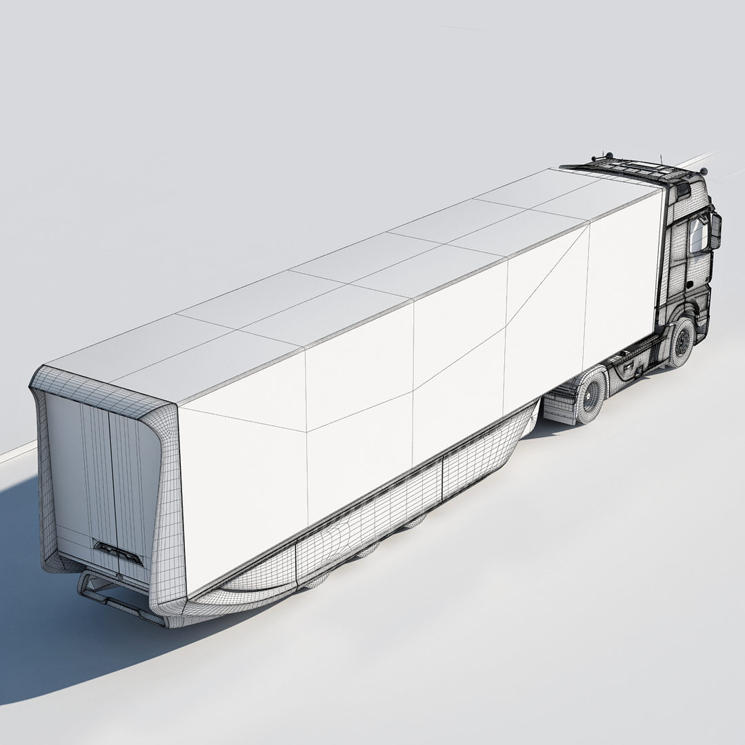 3d mercedes actros aero trailer