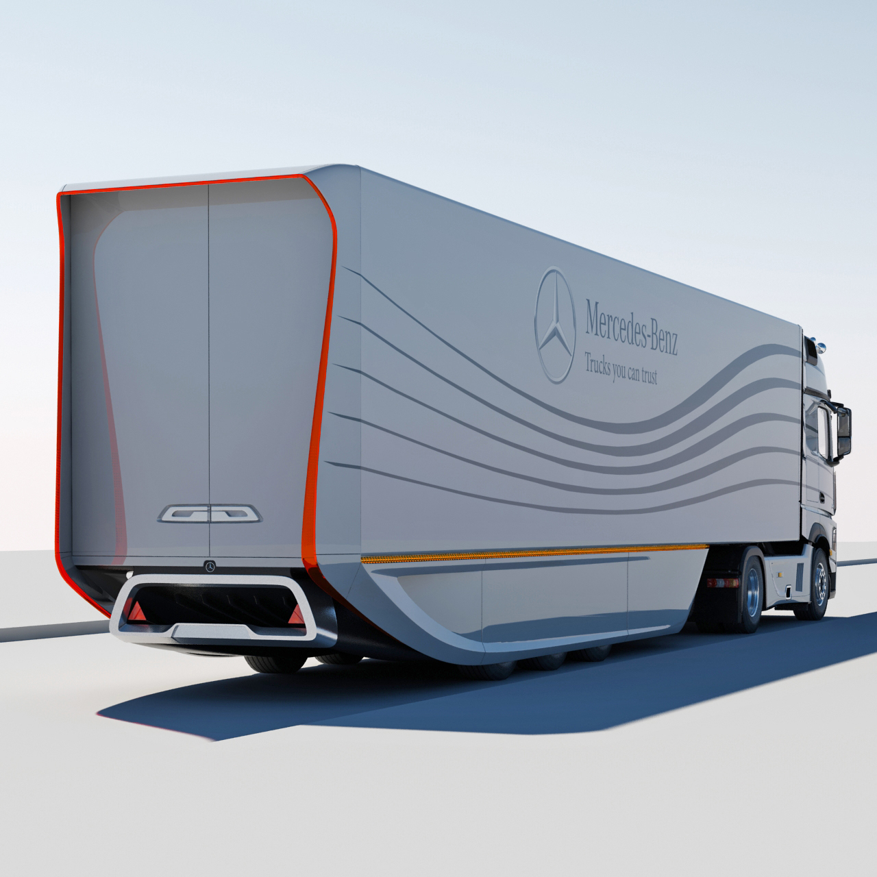 3d mercedes actros aero trailer