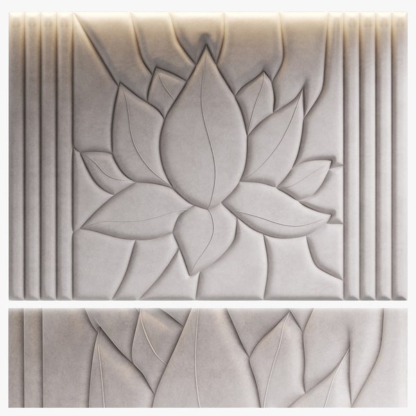modelo 3d Panel de pared suave Lotus - TurboSquid 2283230