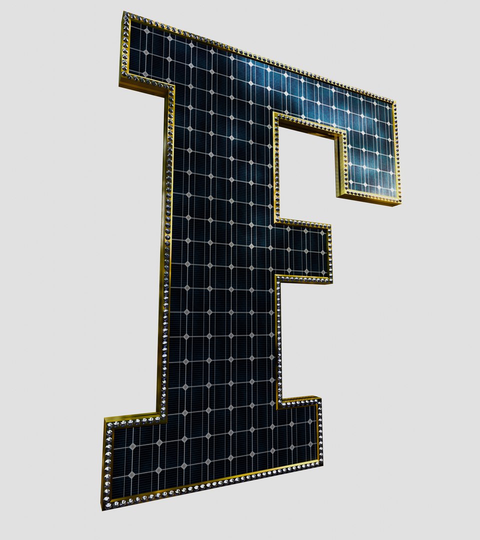 Solar Panel Letter - F 3D Model - TurboSquid 2242050