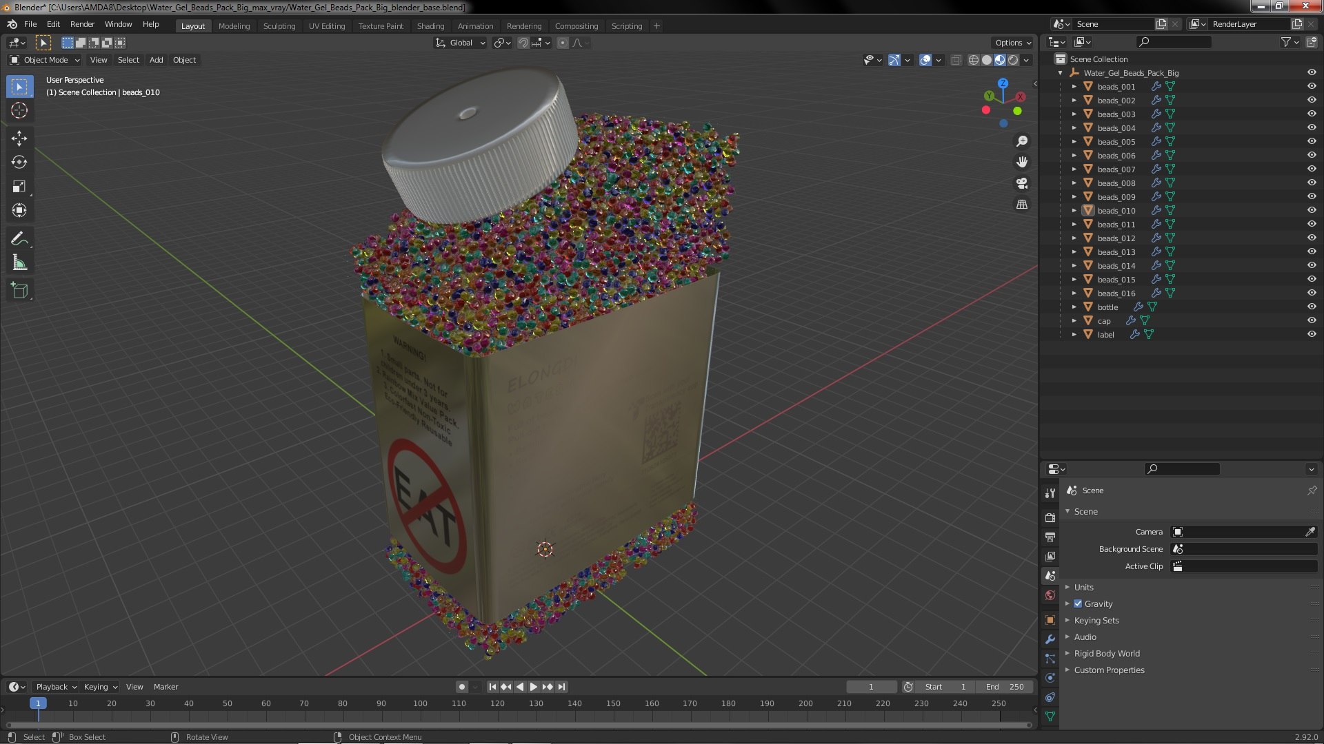 3D Model Water Gel Beads Pack Big - TurboSquid 2086208