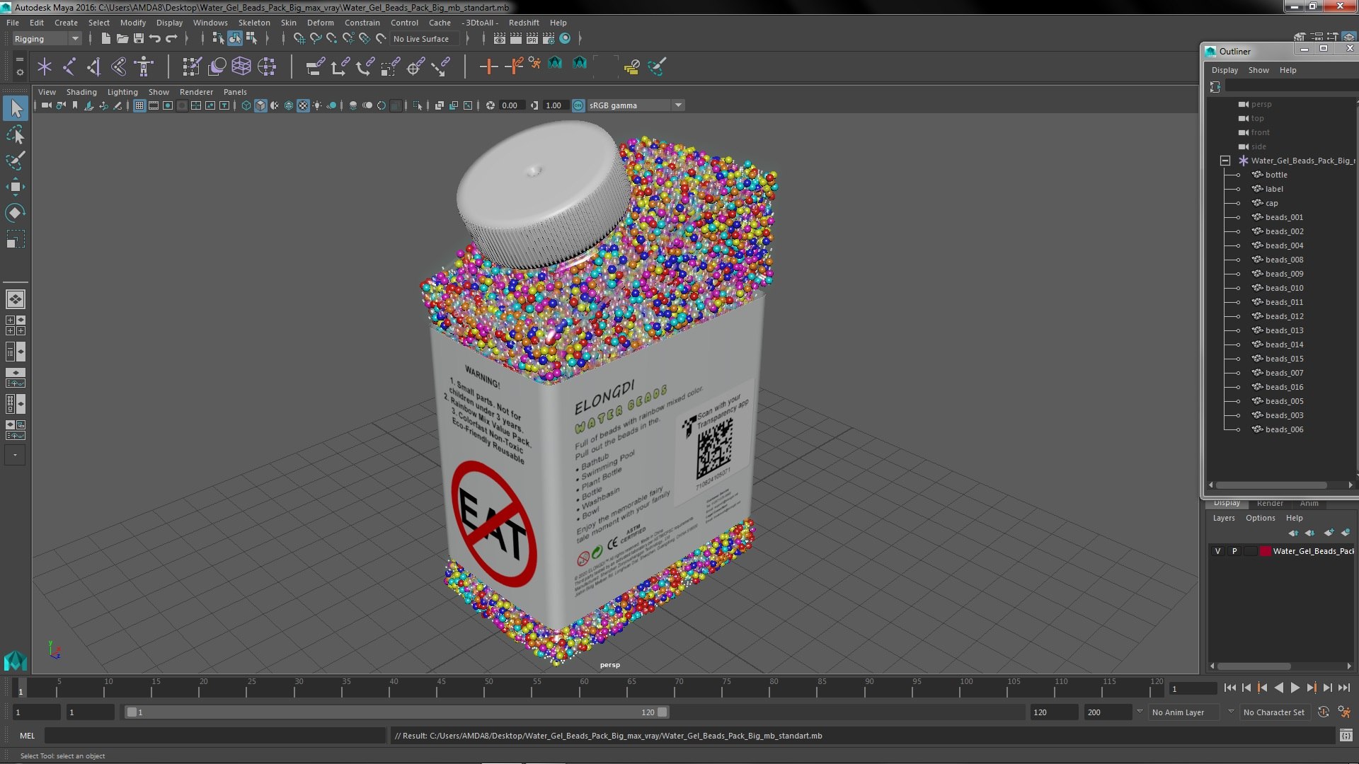 3D Model Water Gel Beads Pack Big - TurboSquid 2086208