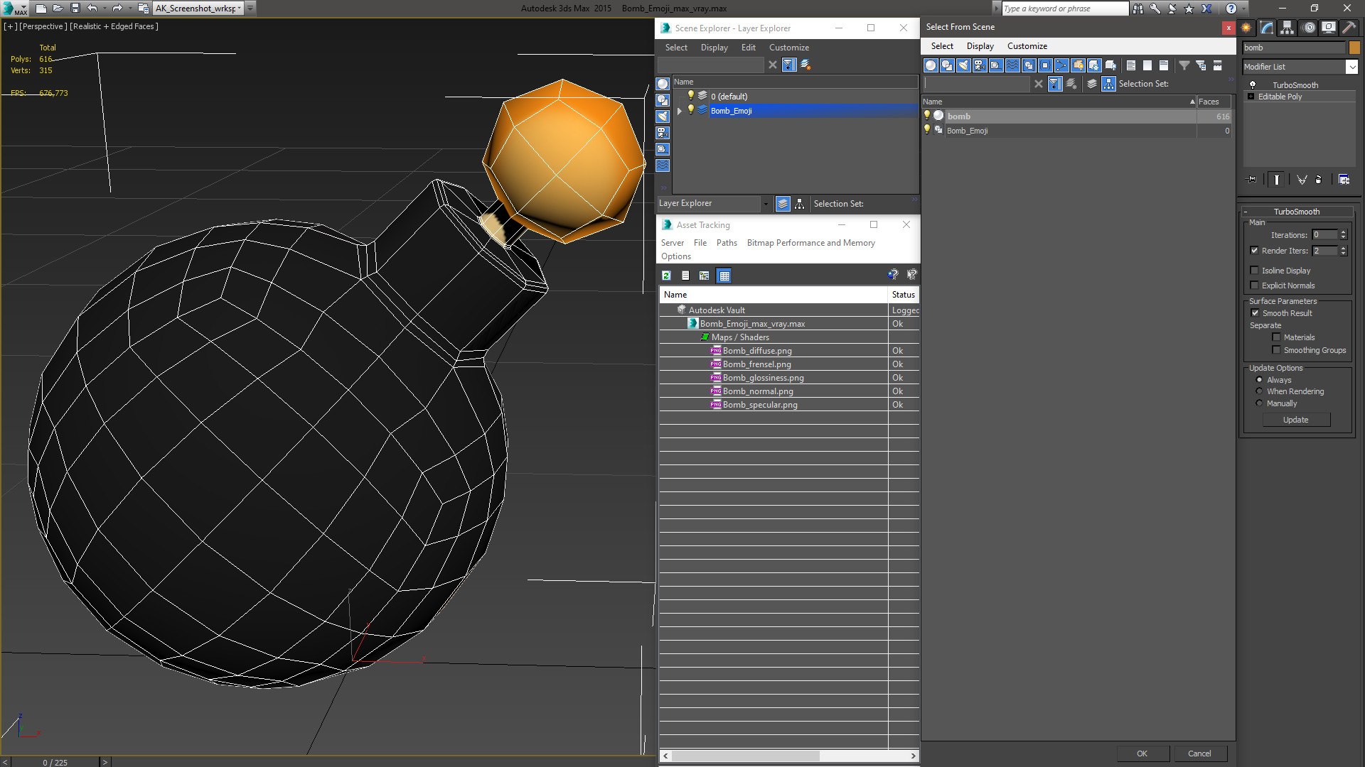 3D Bomb Emoji - TurboSquid 1870611
