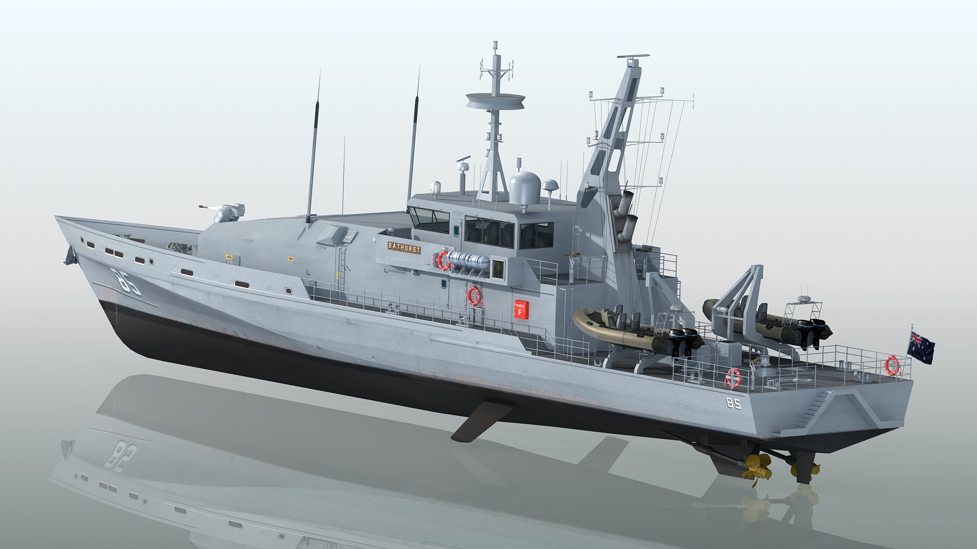 3D HMAS Bathurst P85 Royal Australian Navy Patrol Boat Model ...