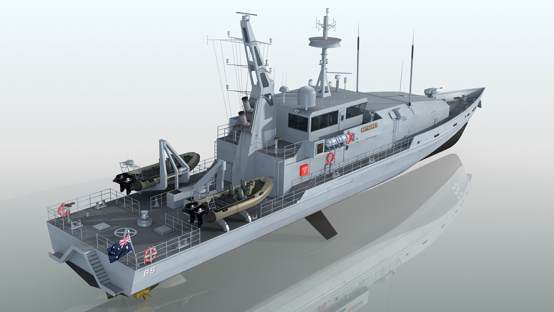 3D HMAS Bathurst P85 Royal Australian Navy Patrol Boat Model ...