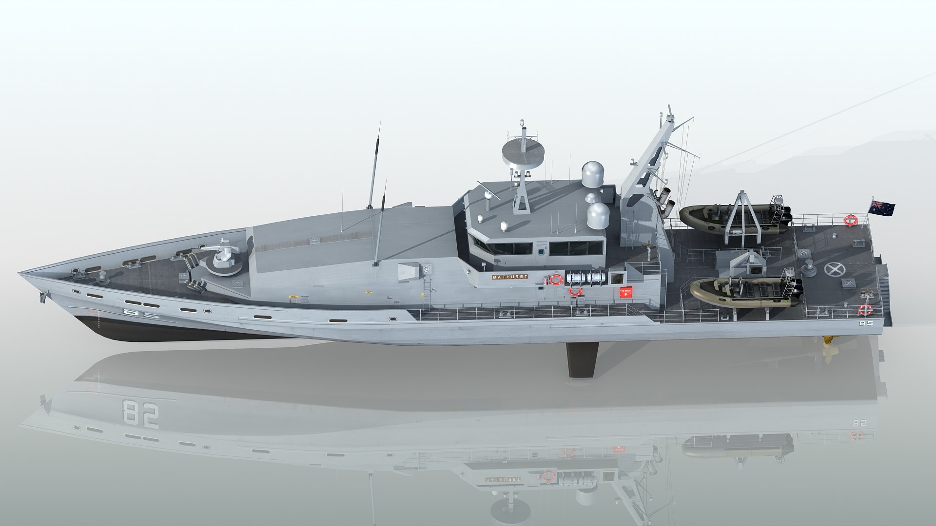 3D HMAS Bathurst P85 Royal Australian Navy Patrol Boat Model ...