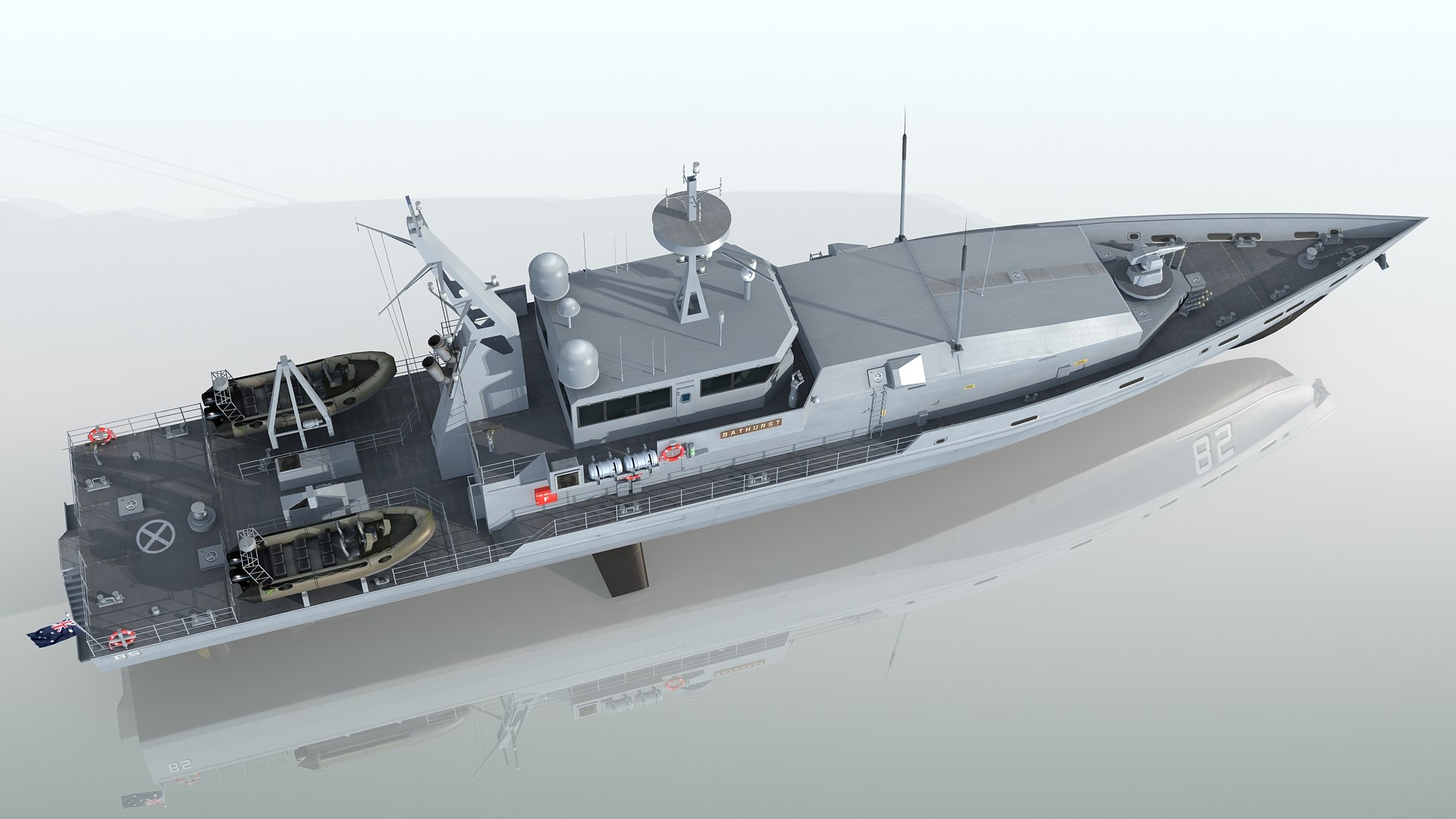 3D HMAS Bathurst P85 Royal Australian Navy Patrol Boat Model ...