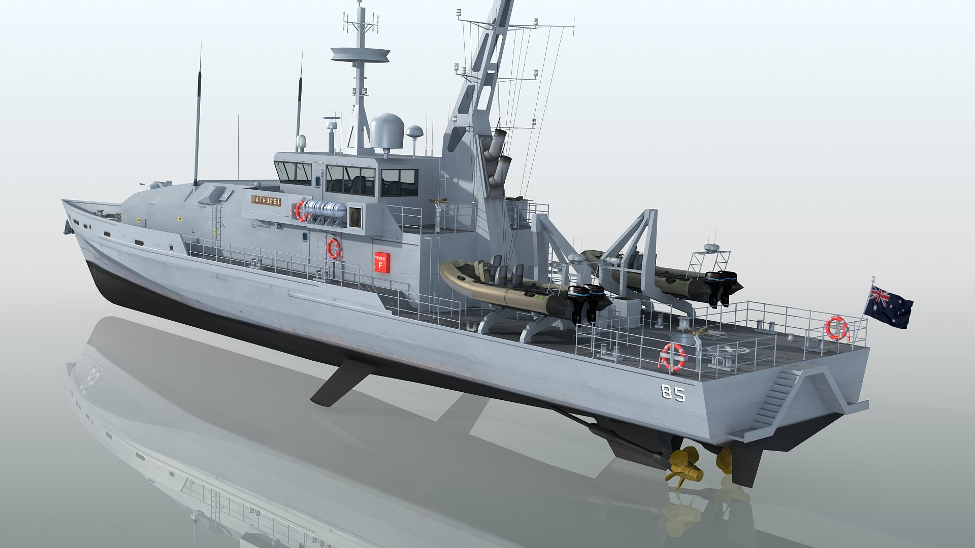 3D HMAS Bathurst P85 Royal Australian Navy Patrol Boat Model ...