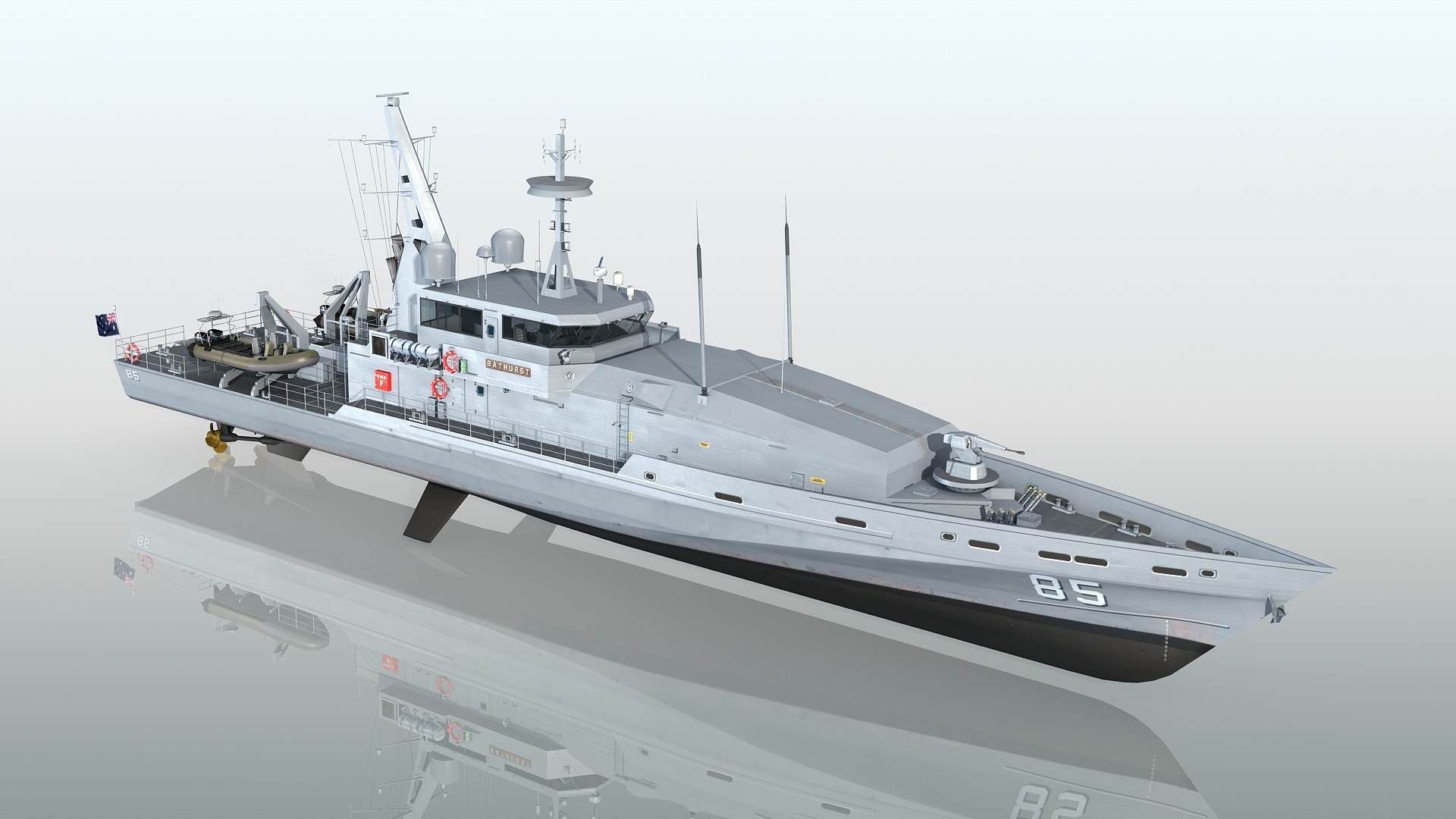 3D HMAS Bathurst P85 Royal Australian Navy Patrol Boat Model ...