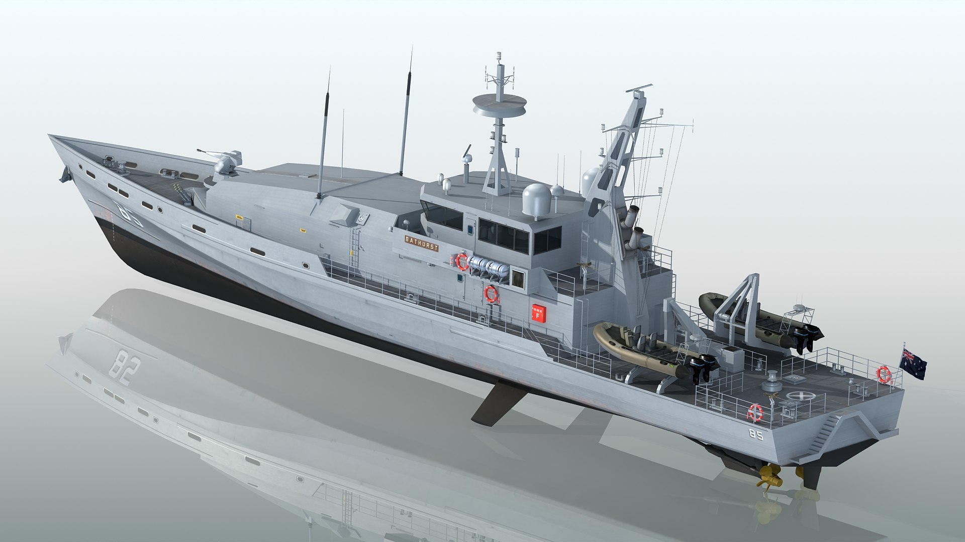 3D HMAS Bathurst P85 Royal Australian Navy Patrol Boat Model ...