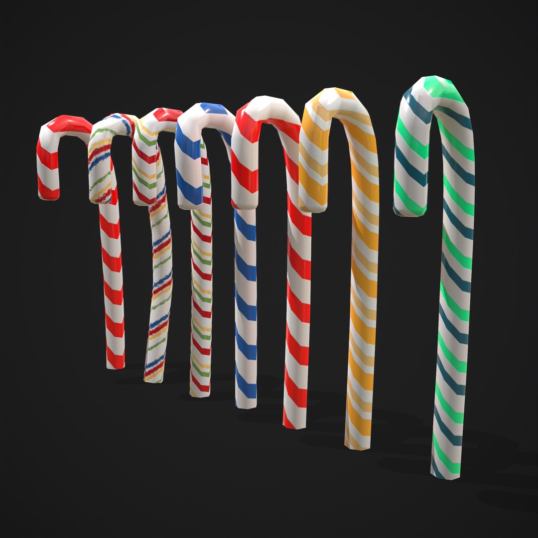 3D Vintage Candy Canes and Box model - TurboSquid 1836140