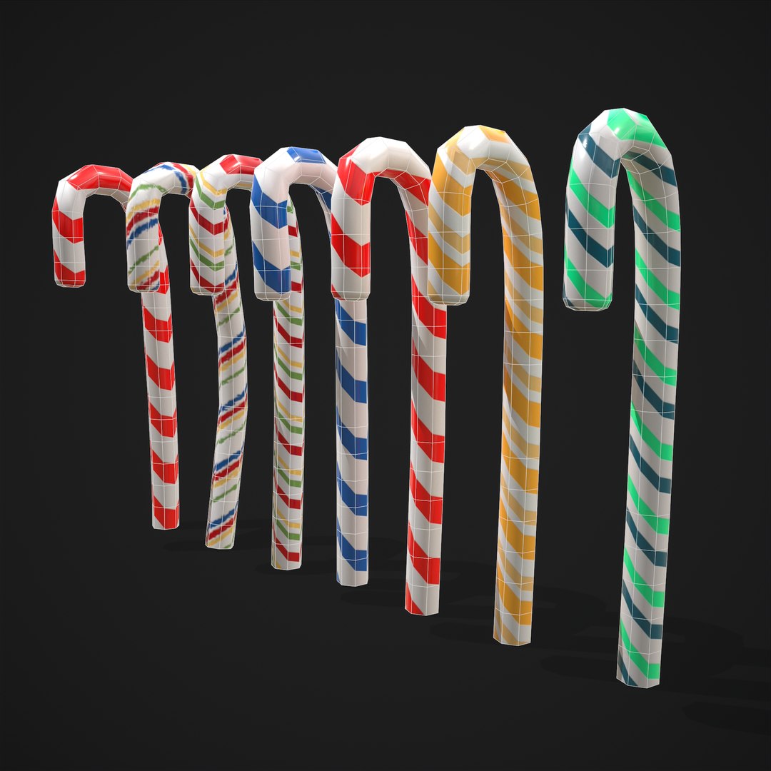 3D Vintage Candy Canes and Box model - TurboSquid 1836140