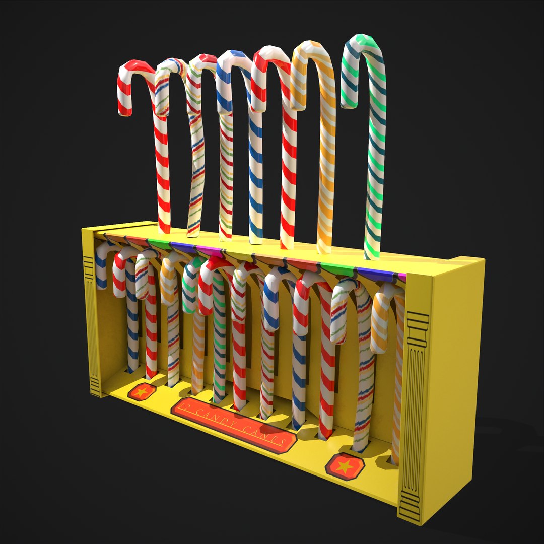 3D Vintage Candy Canes and Box model - TurboSquid 1836140