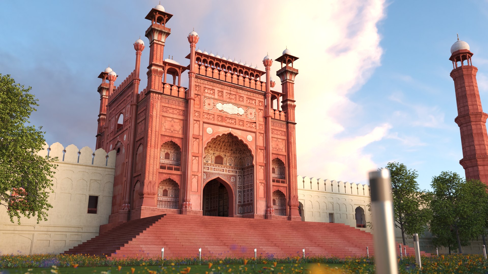 3D Model Badshahi Mosque - TurboSquid 2321184