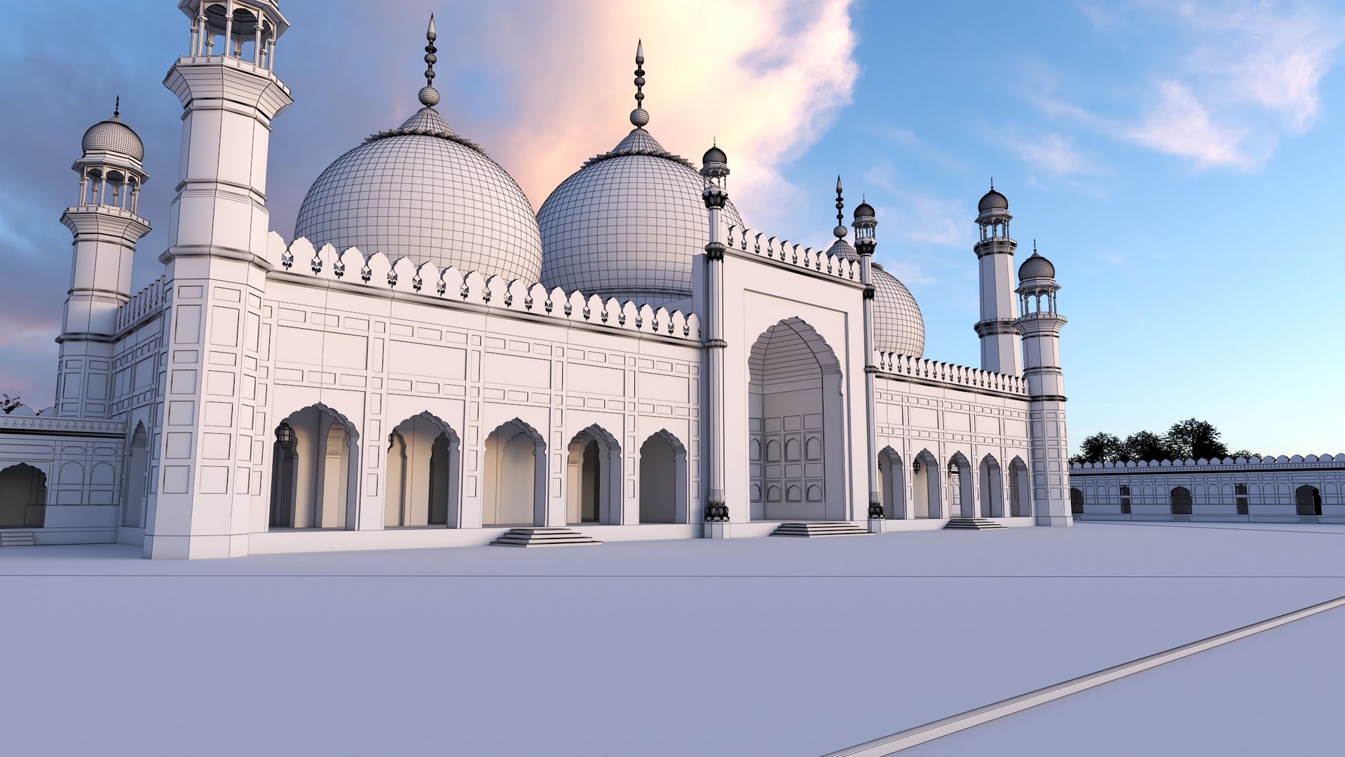 3D Model Badshahi Mosque - TurboSquid 2321184