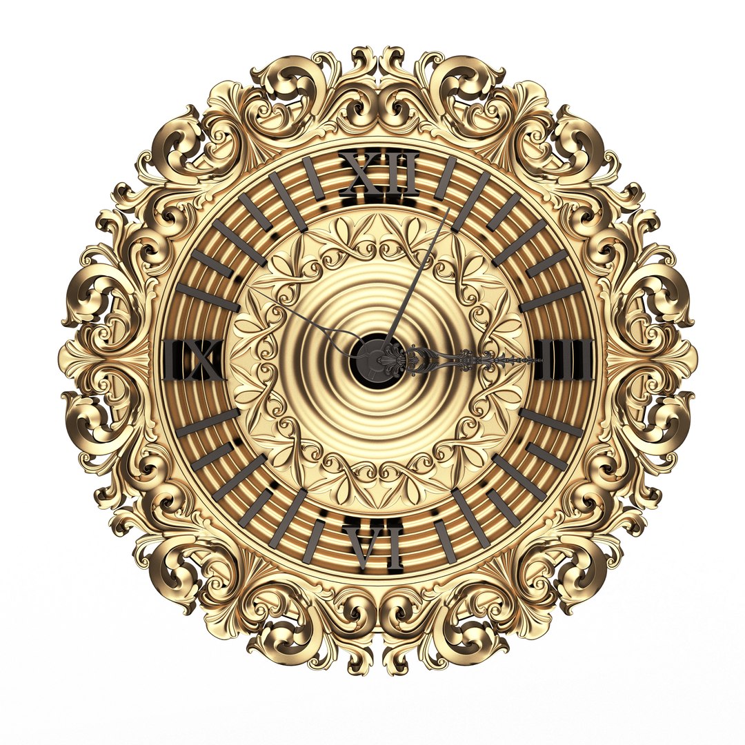 Classic Wall Clock 018 Gold 3D - TurboSquid 2138072