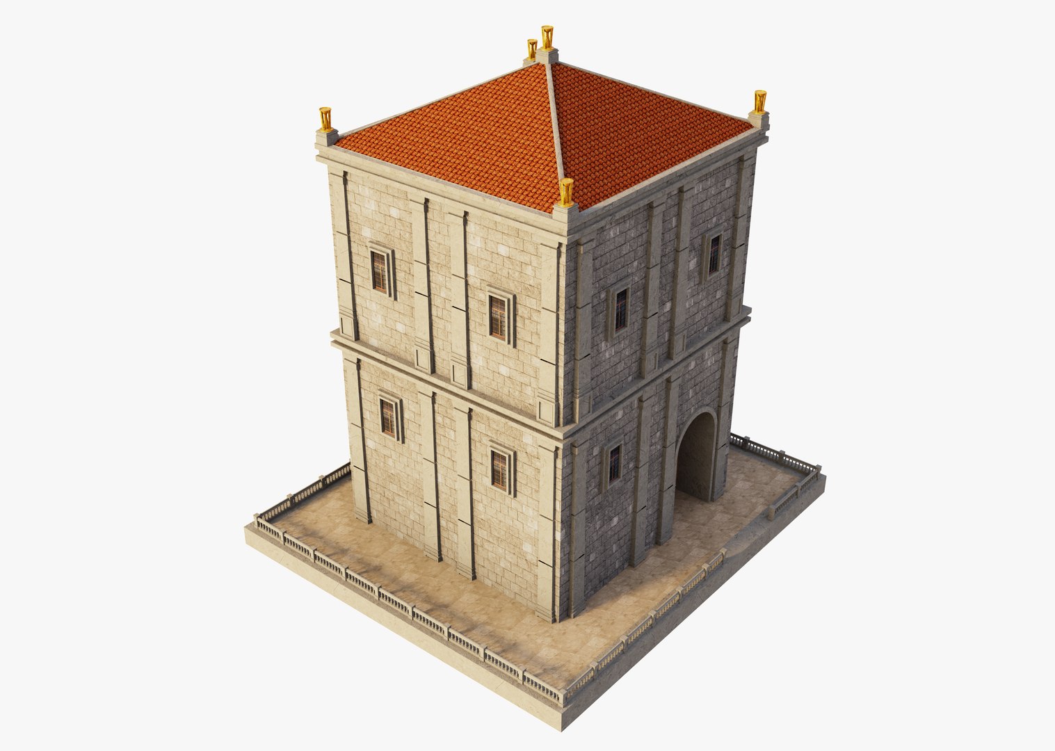 Free Ancient Tower Building 3D Model - TurboSquid 2519374